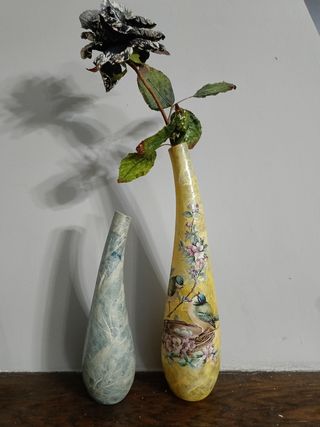 Vasi decorati in decoupage