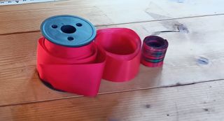 3 ritagli di nastri da pacco natalizi rossi