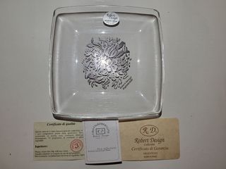 Piattino in cristallo e argento 925/000