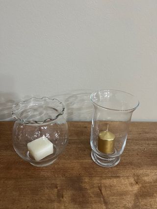 Due porta candele in vetro