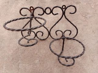 Portavaso da muro in ferro battuto