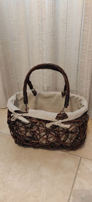 Cesto vimini con rivestimento sfoderabile