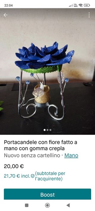 Portacandele  fiore in gomma