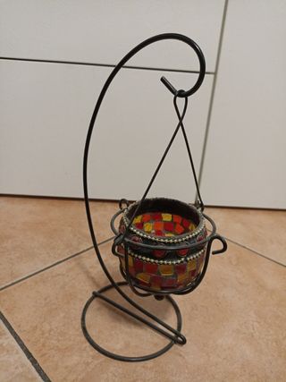 Porta candela con candela