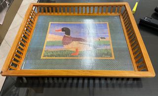 Cestino in legno con decorazione (nuovo)