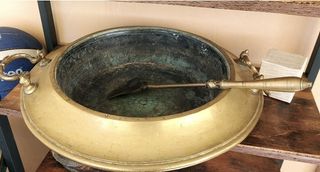 Antico braciere in rame e ottone