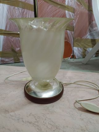 Lampada acca legno/argento