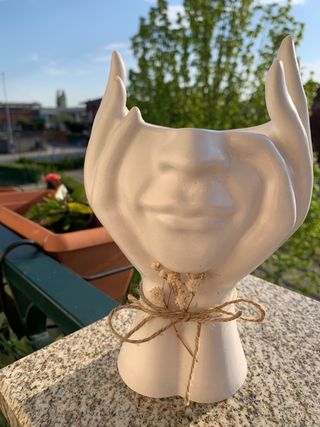 vaso viso donna grande in ceramica