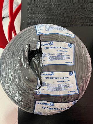 cavo metri 100 1x6 mm Nero