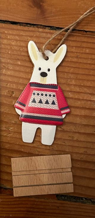 Decorazione Natale legno Coniglio