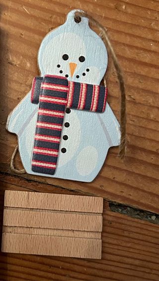 Decorazione Natale legno Pupazzo di neve