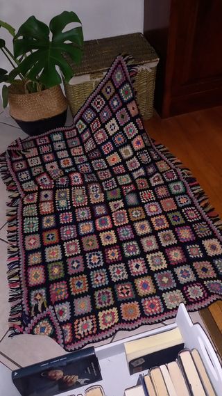 Coperta handmade nuova in lana