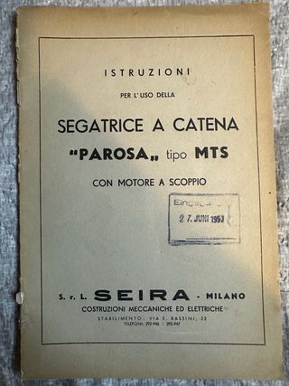 Parosa libretto originale del 1953