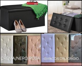 PUFF POUF CONTENITORE ECOPELLE PANCA BAULE IMBOTTI