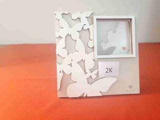 2K Portafoto Cuore Matto legno con farfalle