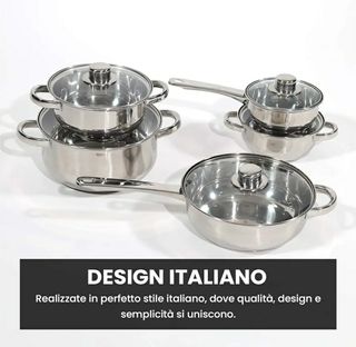 10 pezzi pentole con coperchi