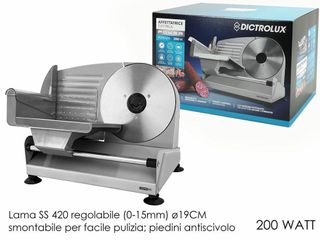 AFFETTATRICE 200W LAMA 19CM ACCIAIO
AFFETTATRICE
