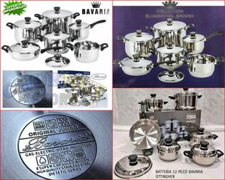 BATTERIA DI PENTOLE BAVARIA 12 PEZZI IN ACCIAIO