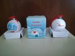 Thun set 2 palline natalizie in ceramica