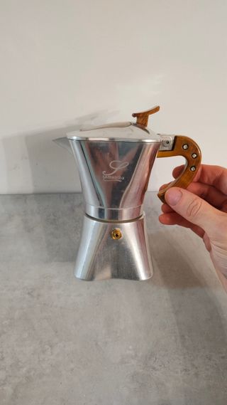 Caffettiera 3 tazze Samantha legno alluminio