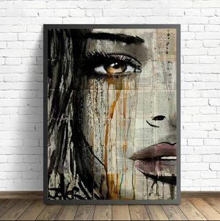 quadro tela ritratto pittura donna volto astratto