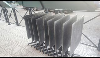 Basamento tavolo in alluminio con piano