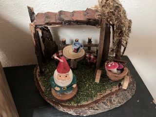 DECORAZIONE IN LEGNO GNOMO CANDELA fatta a mano