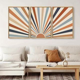 3pz set quadri giapponese sole colore arredamento