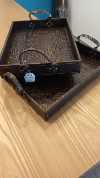 Vassoio ecopelle. 2 pezzi