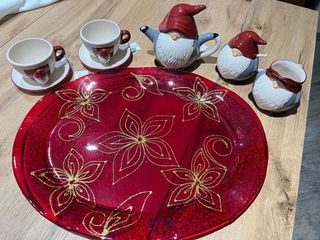 Vassoio natalizio + set caff+ babbo natale