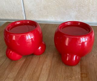 2 basi in ceramica natalizie  per candele