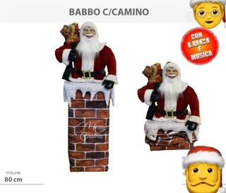 Babbo Natale 80 cm con luci e musica