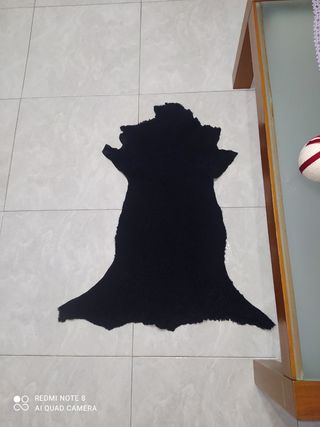 Tappeto vera pelle montone blu notte