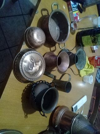 7 oggetti in rame d'epoca