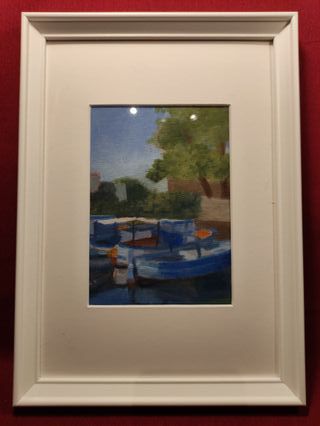 QUADRO OLIO SU TAVOLA “BARCHE AL NAVIGLIO”