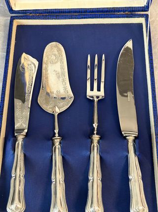 Set in argento 800 paletta da dolce e da carne