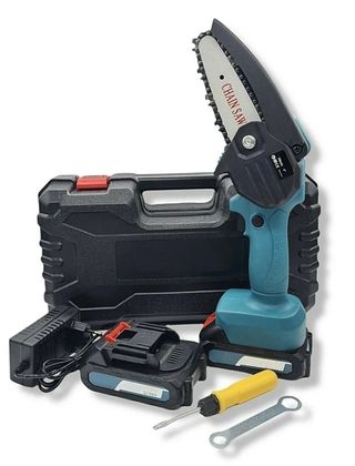 Mini motosega a batteria 2 Batterie 6 Elettrosega