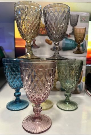 Set servizio di bicchieri in vetro calici pezzi 12