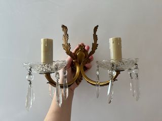 antica applique veneziana a due bracci in ottone