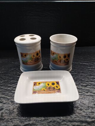Set bagno ceramica 3 pezzi