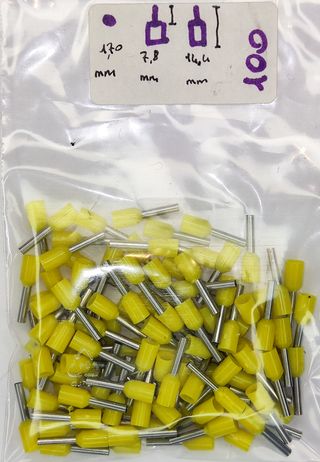 100 puntalini elettrici da crimpare 1,7 mm gialli