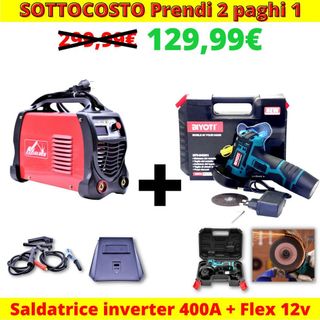 KIT COMBO 2 IN 1 SALDATRICE INVERTER 4OOA + FLEX S