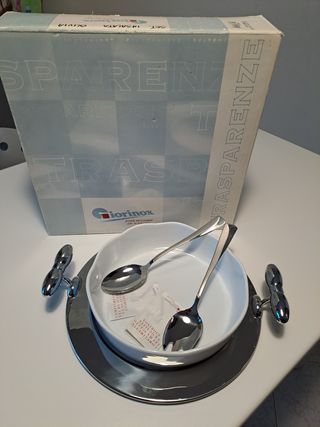 Set insalata vassoio acciaio Giorinox