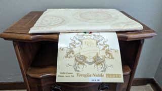 Tovaglia di Natale 150x180 Emilio Gatti "foglie"