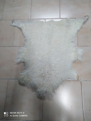 Tappeto vera pelle di montone shearling col.crema