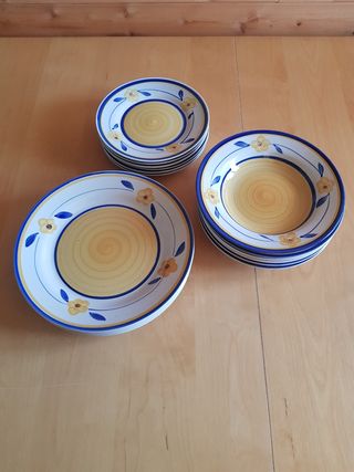 Set piatti ceramica dipinti a mano