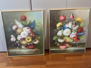 coppia quadri olio su tela 52x62