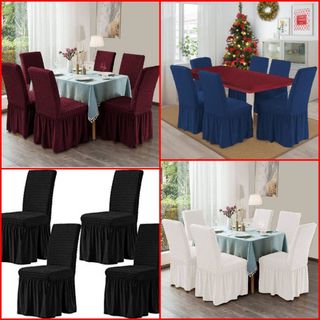 6 Pezzi Coprisedia Volant Spalliera Elasticizzati