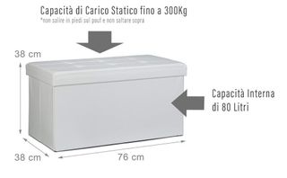 Panca contenitore in tinta unita disponibile 7colo