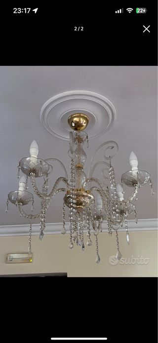 vendo lampadari d’epoca, cristallo ed ottone